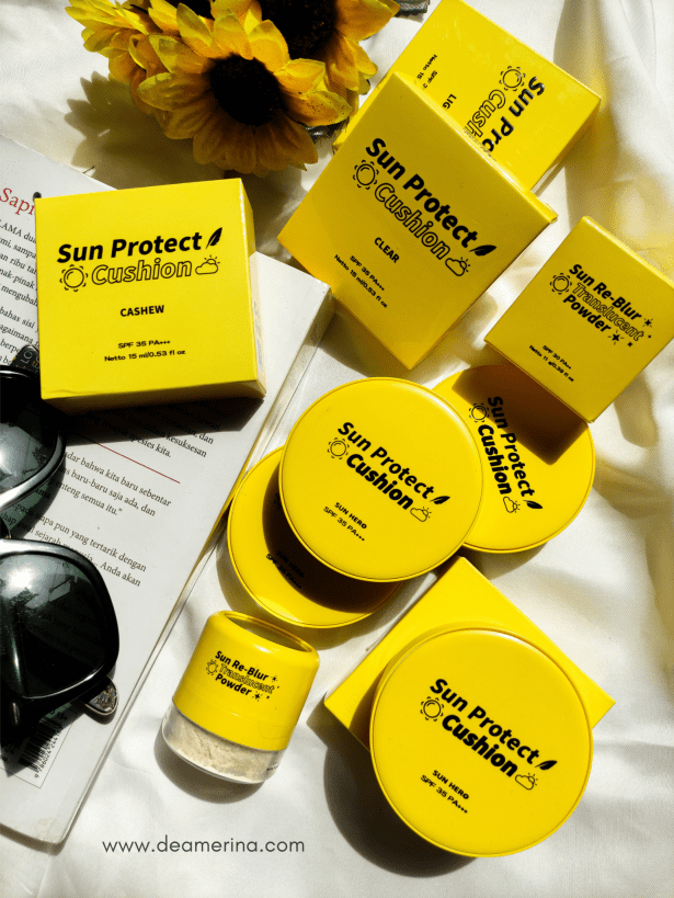 Review Sunscreen Powder & Cushion Sun Hero, Cara Simple Pakai Sunscreen ...